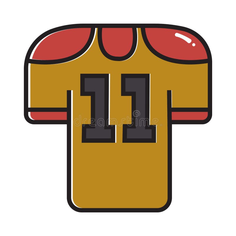 Cartoon American Football Jersey Stock Vector - Illustration of vector ...