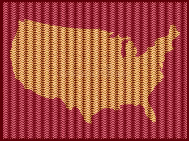 Knitting Pattern Map of Country United States of America USA Isolated ...