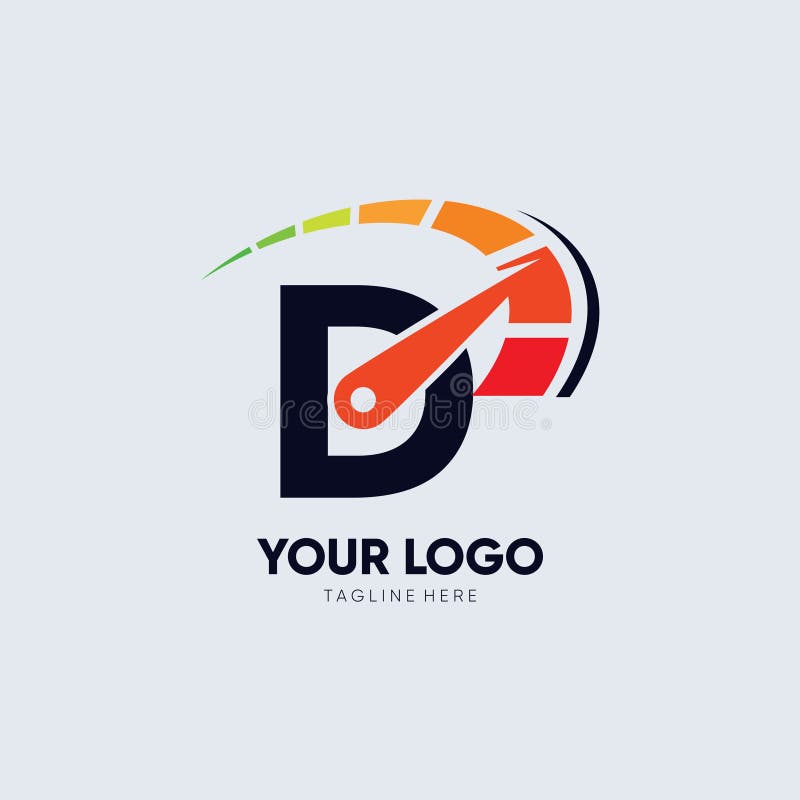 Letter D Speedometer Logo Design Vector Icon Graphic Stock Vector ...