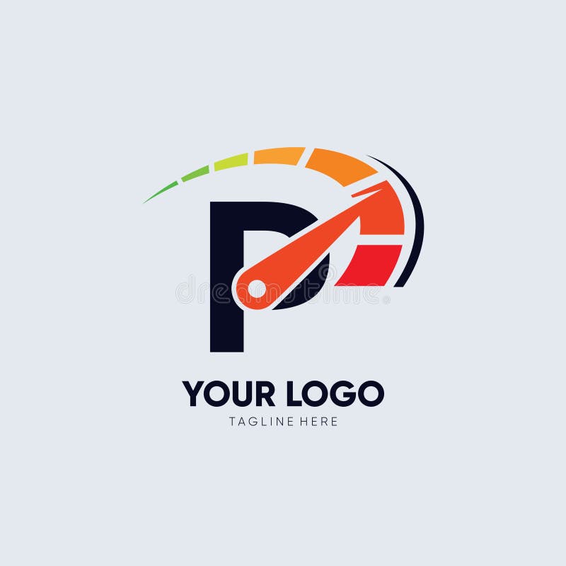 Letter P Speedometer Logo Design Vector Icon Graphic Stock Vector ...
