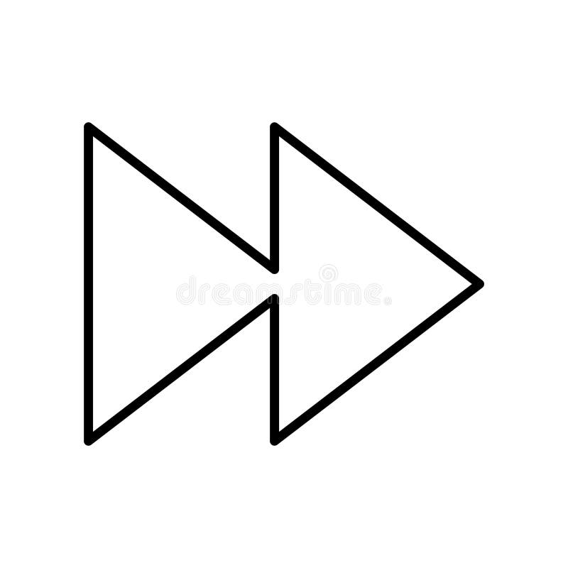 Thin line fast forward stock vector. Illustration of symbol - 258863497