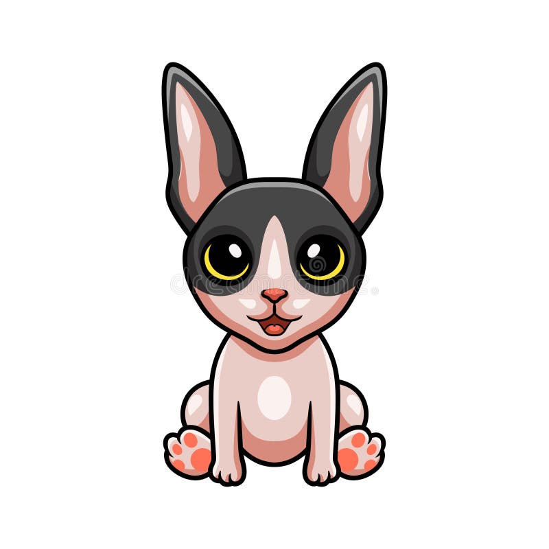 Cute Cat Cornish Rex Cartoon Waving Hand Stock Vector - Illustration of ...