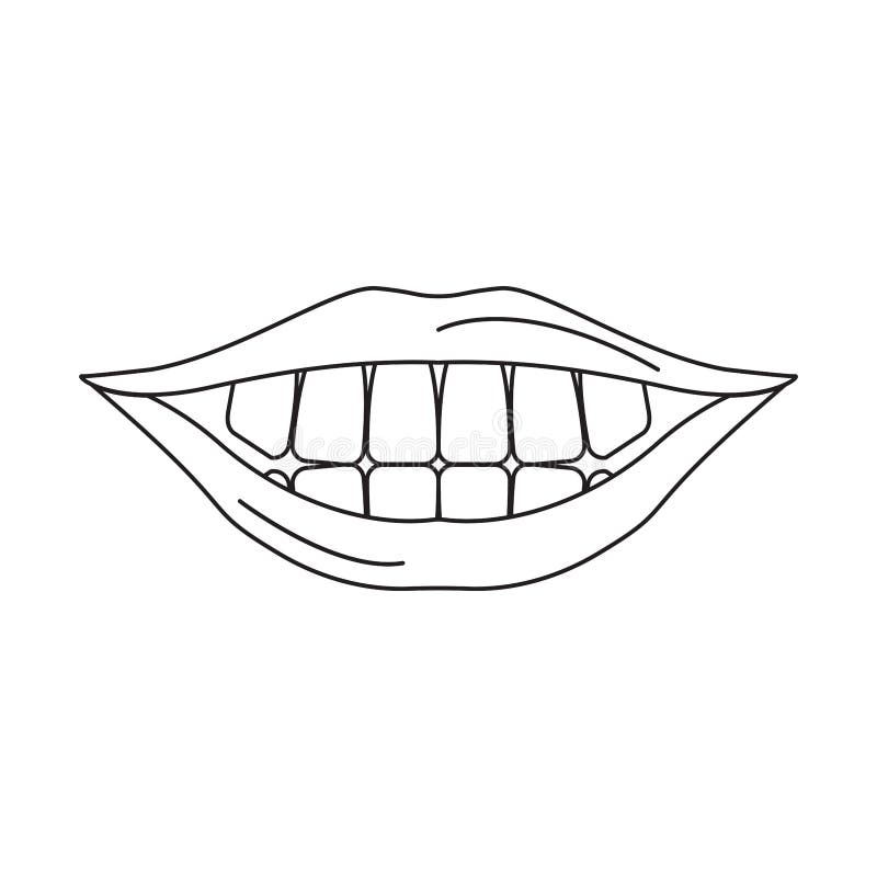 Thin line mouth stock vector. Illustration of line, vector - 258956720