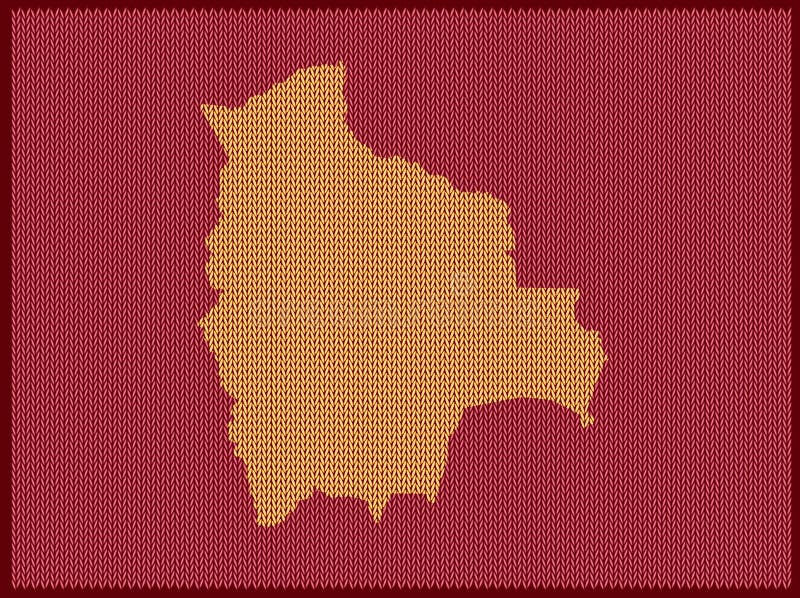Knitting Pattern Map of Country Bolivia Isolated on Red Background ...
