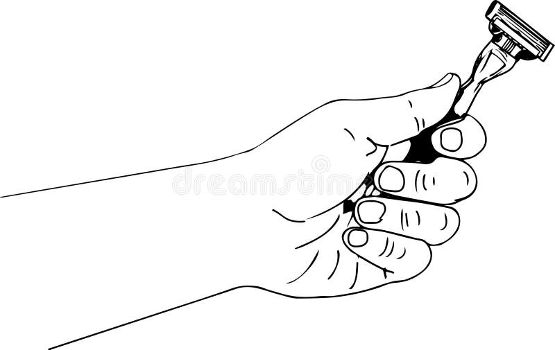 Hand Holding a Shaving Razor Silhouette, Razor in a Female Hand Vector ...
