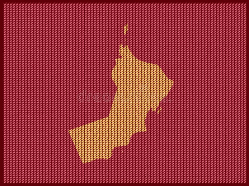 Knitting Pattern Map of Country Oman Isolated on Red Background ...
