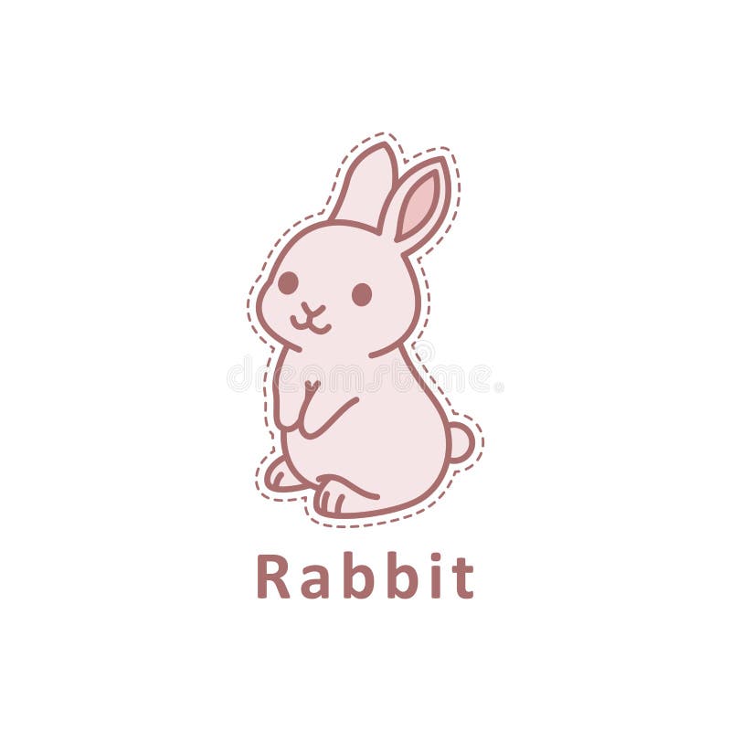Cute Bunny Vector, Cartoon Pink Bunny Illustration. Rabbit Icon ...