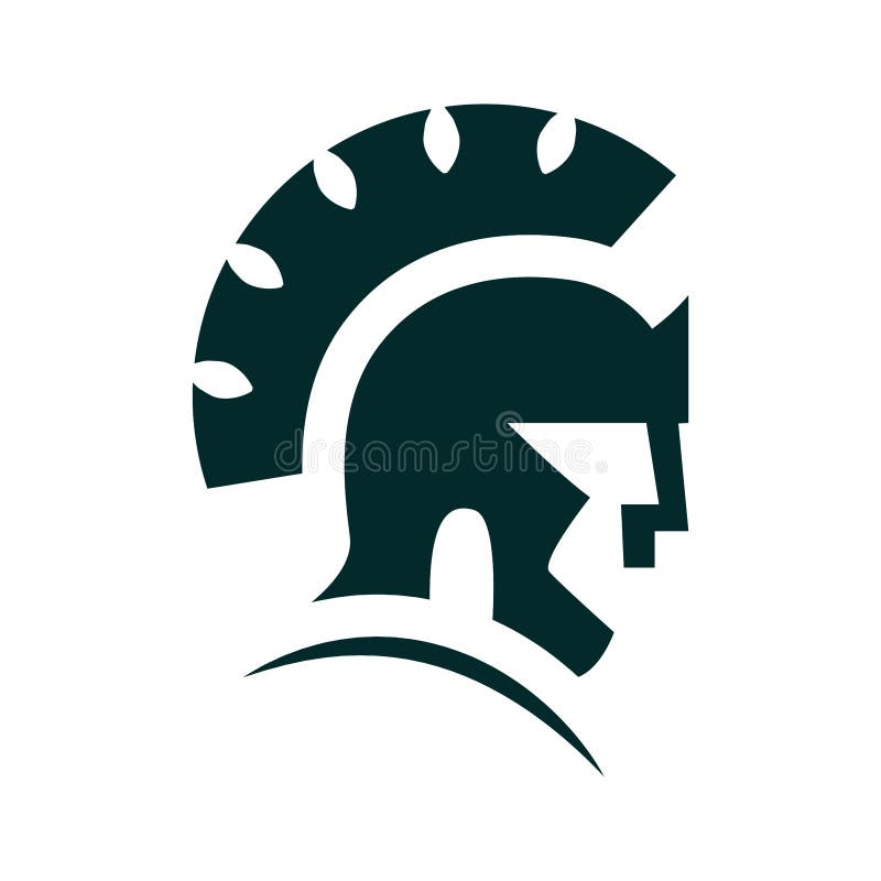 Spartan Helmet Silhouette. Roman or Greek Army Helmet Vector Icon Stock ...