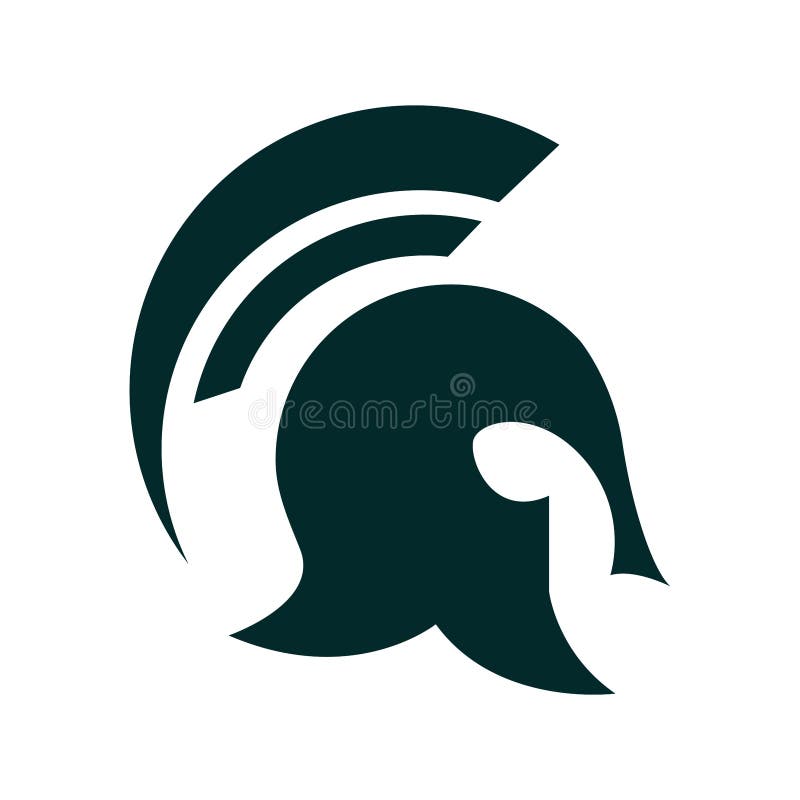 Spartan Helmet Silhouette. Roman or Greek Army Helmet Vector Icon Stock ...