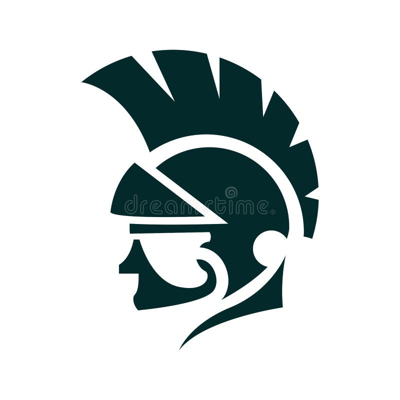 Spartan Helmet Silhouette. Roman or Greek Army Helmet Vector Icon Stock ...