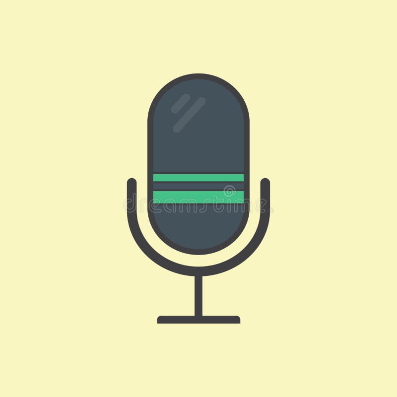 Black Microphone Icon. Podcast Vector. Vector Recording Studio Symbol ...