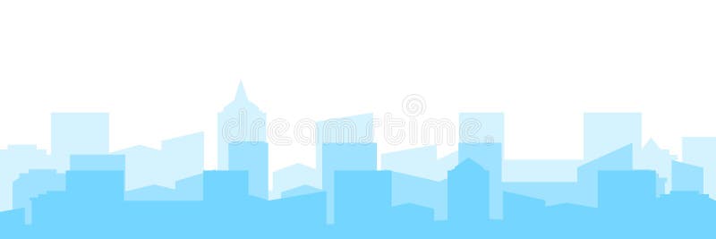 City Landscape with Buildings Silhouette. Town Skyline Shape Stock ...