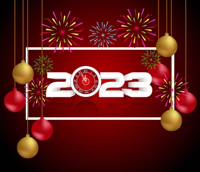 Happy New Year 2023 Greeting Card Holiday Vector Illustration Stock ...