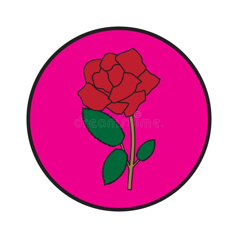 Cartoon rose stock vector. Illustration of love, rose - 259500384