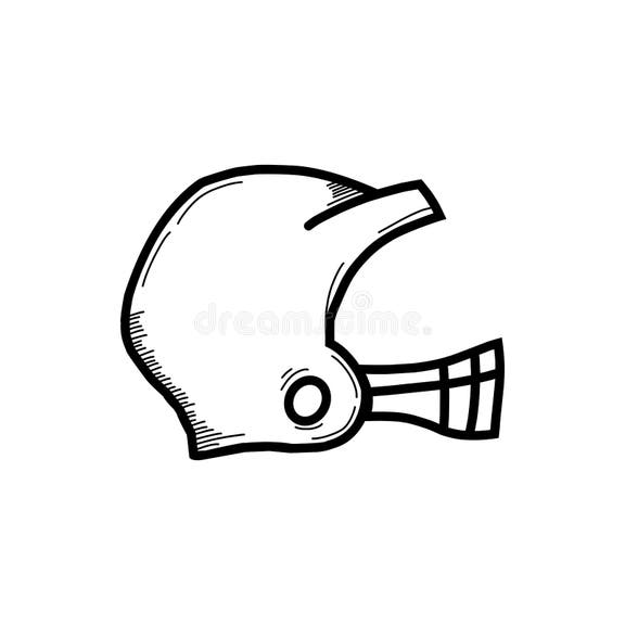 Doodle American Football Helmet Stock Vector - Illustration of simple ...