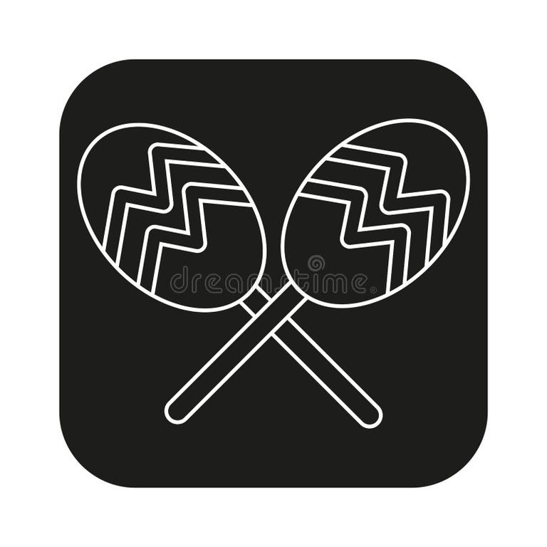 Flat black maracas stock vector. Illustration of vector - 259583121