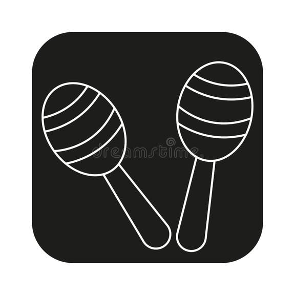 Flat black maracas stock vector. Illustration of brazil - 259583152