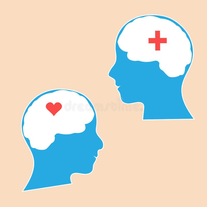 World Mental Health Day Vector Illustration. Human Head, Psychological ...