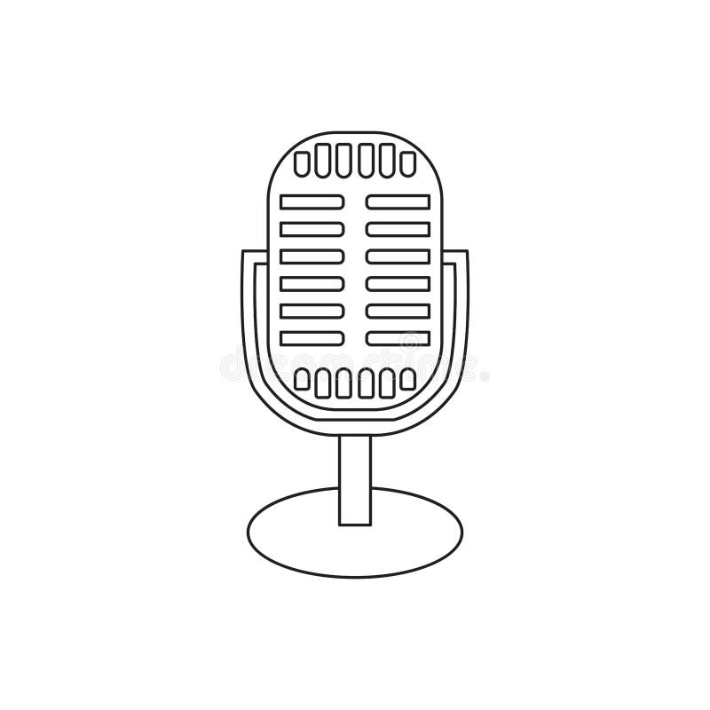 Thin line microphone stock vector. Illustration of simple - 259600240