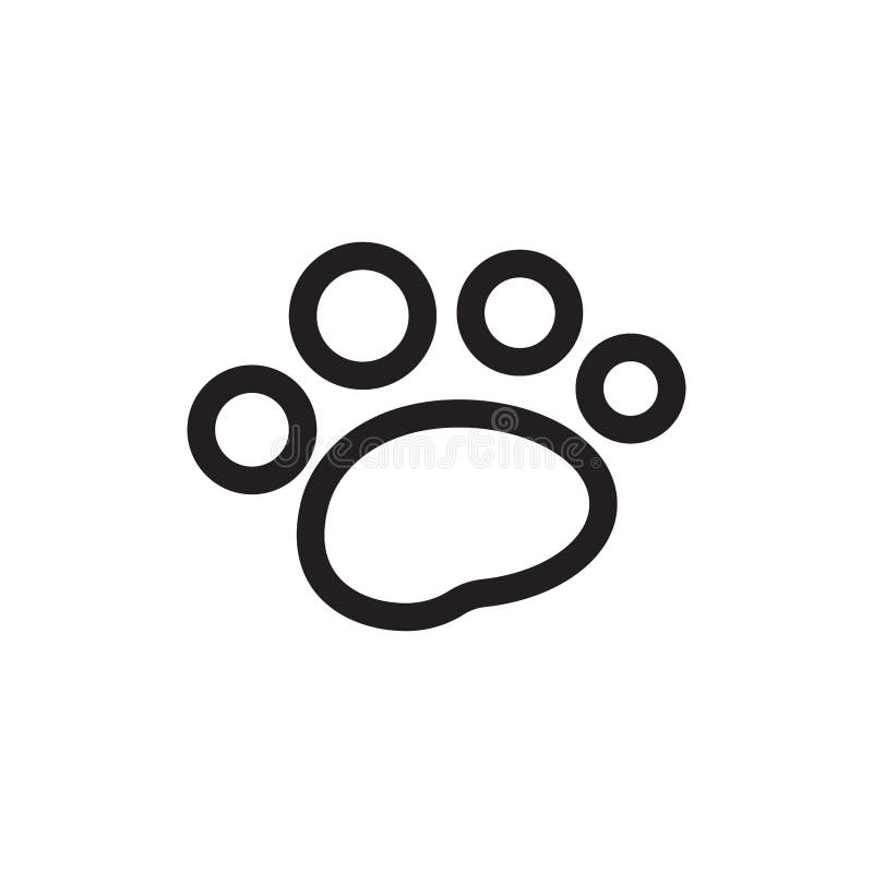 Thin line dog paw stock vector. Illustration of animal - 259602772