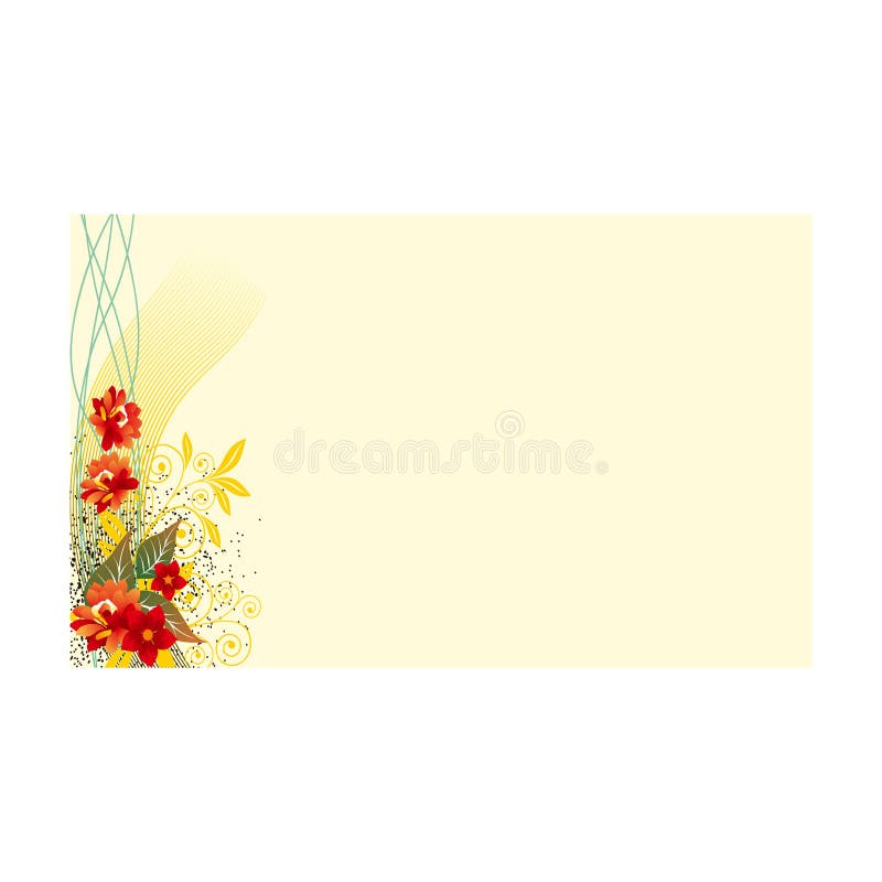 Floral name card template stock illustration. Illustration of element ...