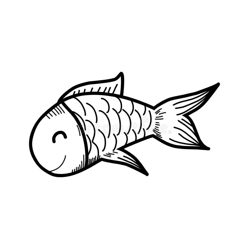 Doodle fish stock illustration. Illustration of design - 259676054