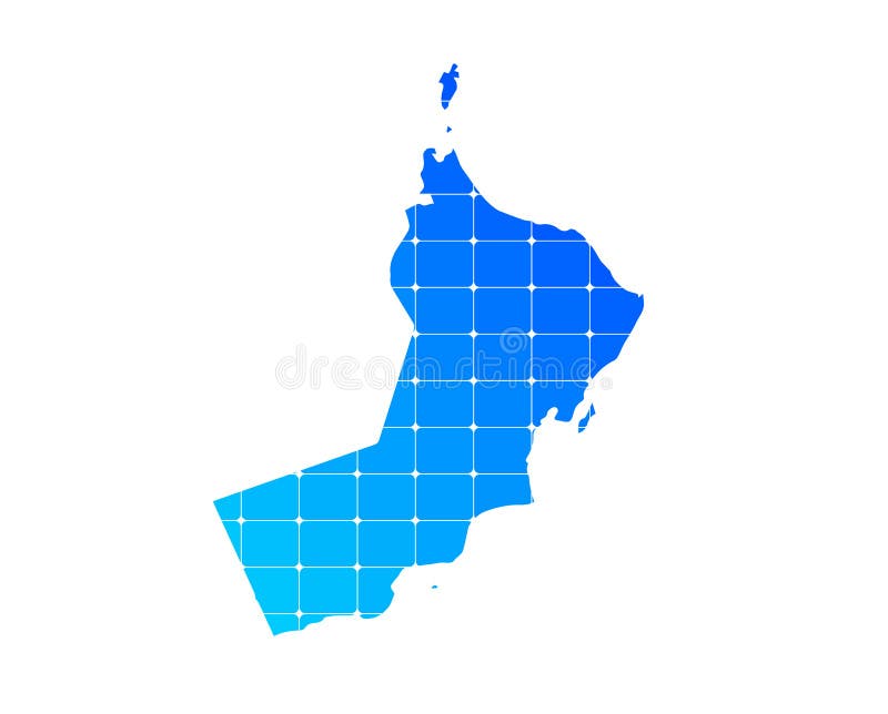 Colorful Blue Gradient Bricks Texture Map of Country Oman Isolated on ...