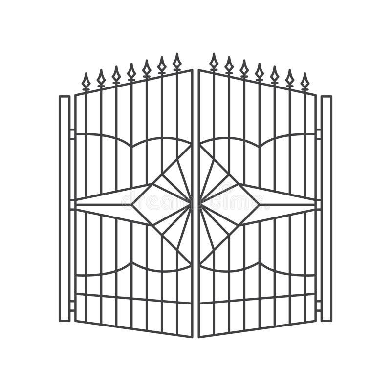 Thin line decorative gate stock vector. Illustration of thin - 259730661