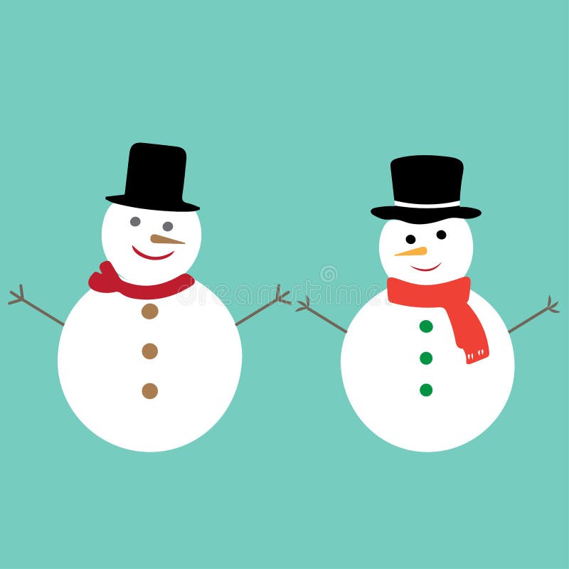 Snowman Icon Flat Style. Vector Eps10 Stock Vector - Illustration of ...