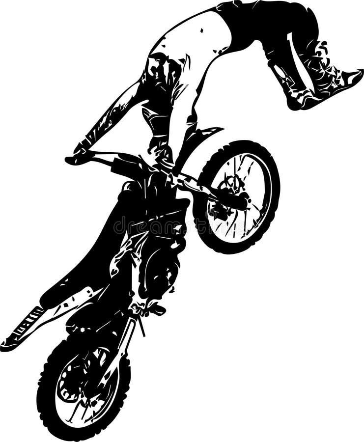 Bike Stunt Man Logo, Man Doing Stunt on Motorcycle Vector Illustration ...