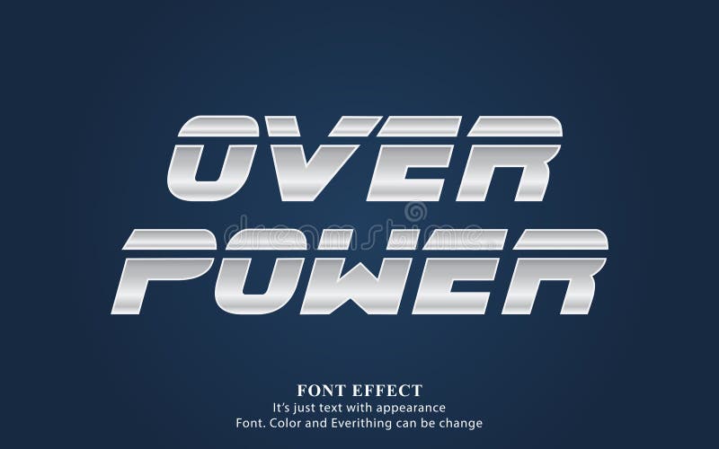 Gradient Text Effect Featuring an Over Power Retro Style. Text Fonts ...