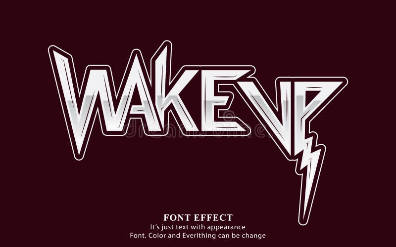 Gradient Text Effect Featuring a Retro Wake Up Style. Text Fonts Stock ...