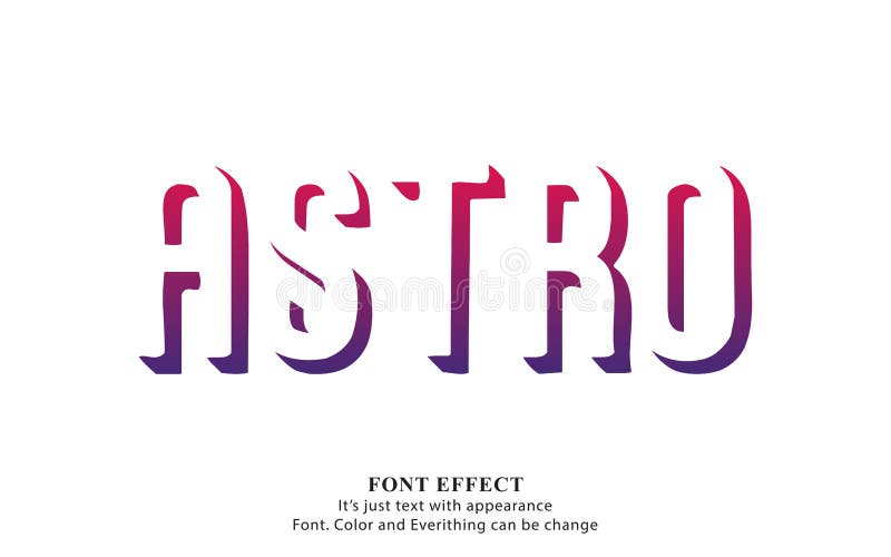Gradient Text Effect Featuring Astro Style. Text Fonts Stock Vector ...