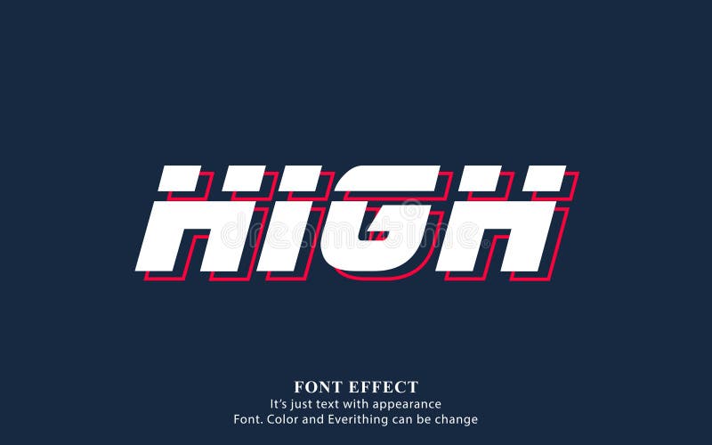 Text Effect Featuring a Retro High Style. Text Fonts Stock Vector ...