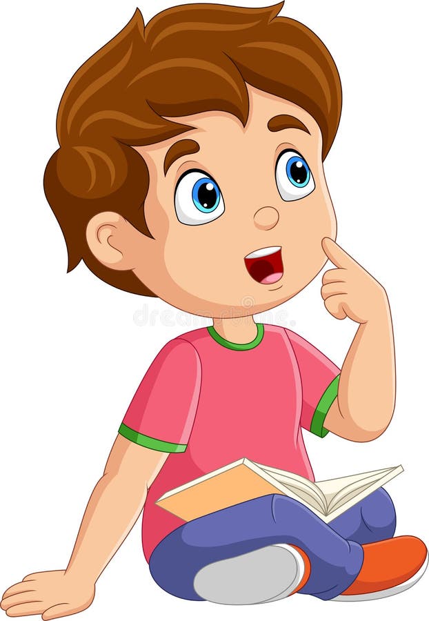 Cartoon Little Boy Having a Good Idea Stock Vector - Illustration of ...