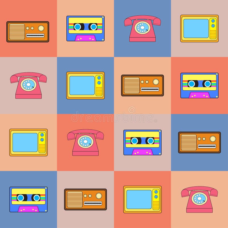 Pattern Retro 90s Good for Mockup, Print, Design, Wallpaper, Sosial ...