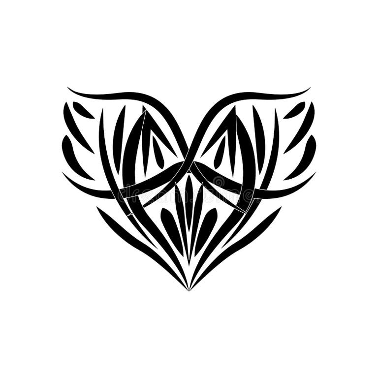 Tribal heart stock vector. Illustration of simple, design - 259953541
