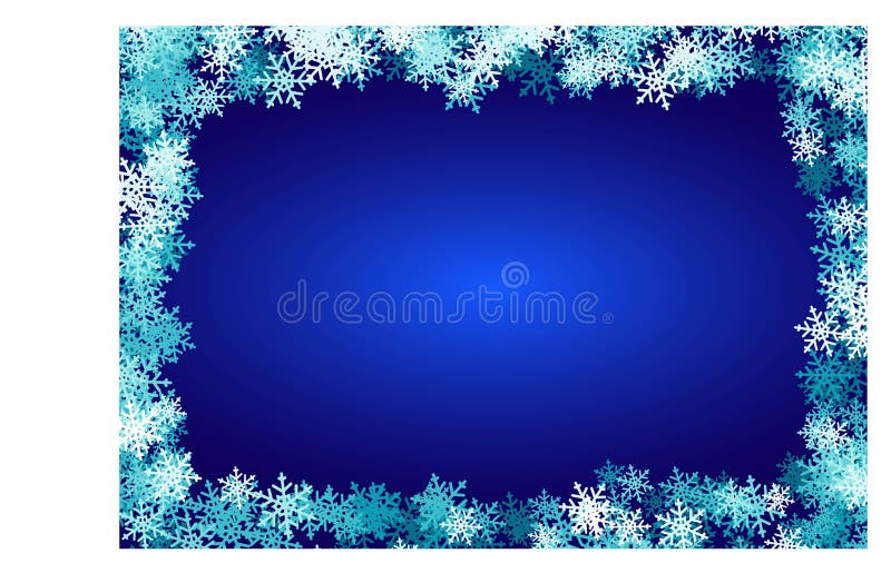 A Rectangular Frame Template Filled with Snowflakes. Stock Vector ...