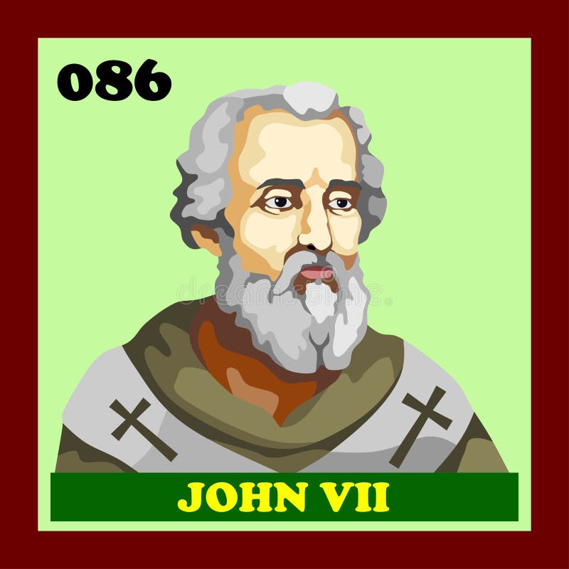 86th Catholic Church Pope John VII Stock Vector - Illustration of portrait, print: 259996064