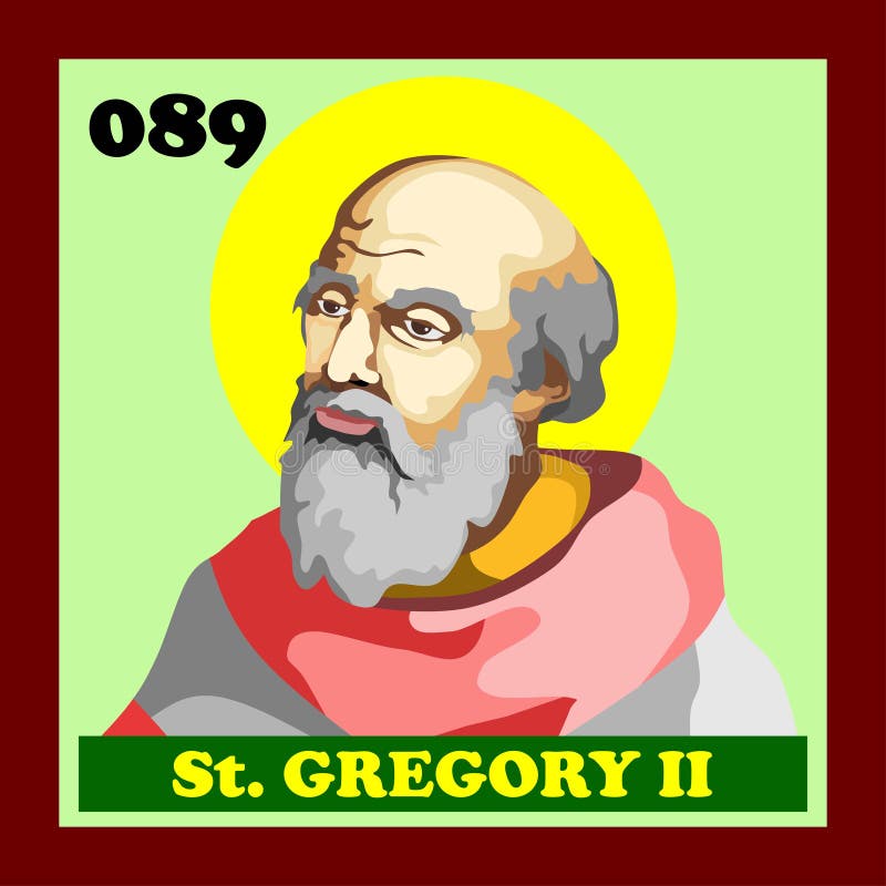 89th Catholic Church Pope Saint Gregory II Stock Illustration ...
