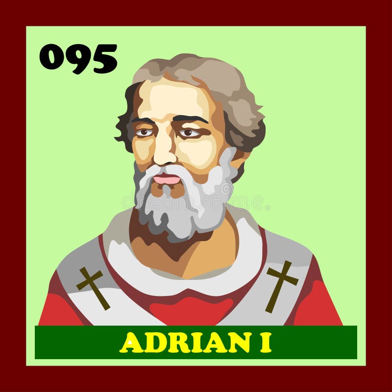 95th Catholic Church Pope Adrian I Stock Vector - Illustration of pope ...