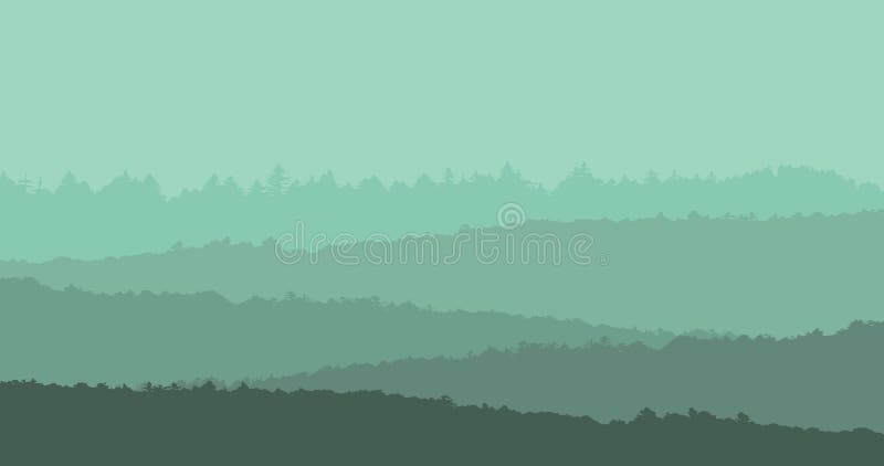 Soft Blue Gradient Forest Mountain Nature Background Stock Illustration ...