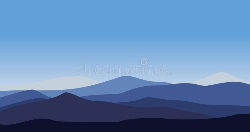 Blue Gradient Mountain Nature Background Stock Illustration ...