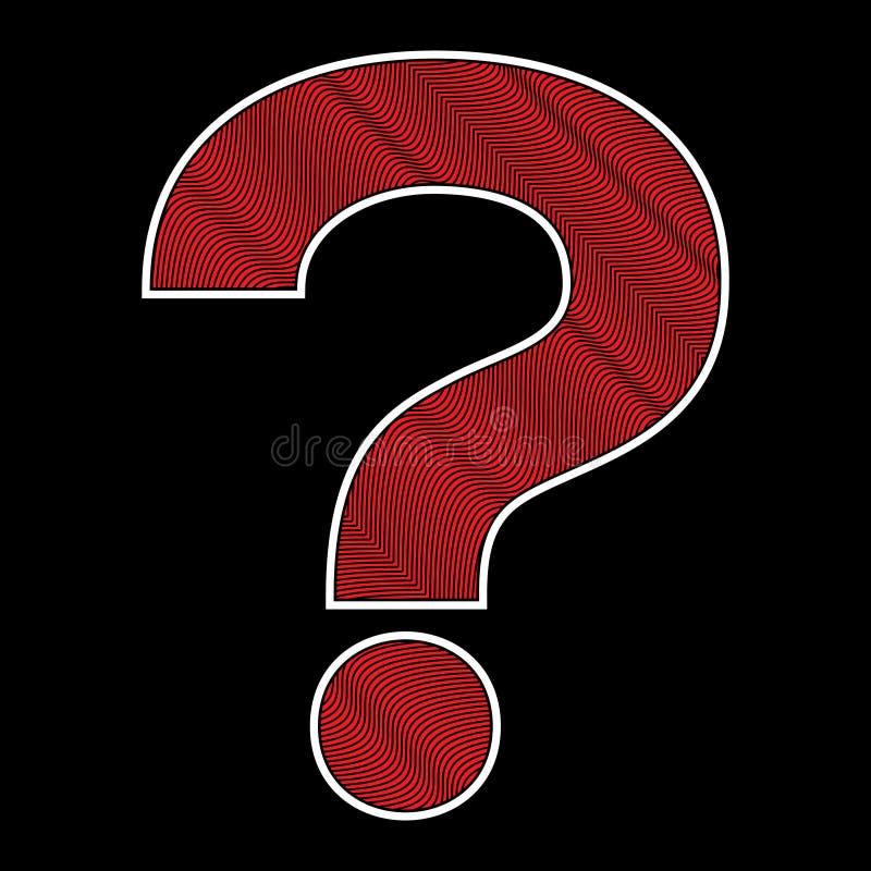 Vector Large Wavy Lining Question Mark. Stock Vector - Illustration of ...