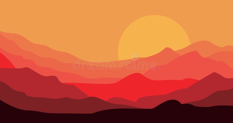 Red Gradient Mountain Nature Background Stock Illustration ...