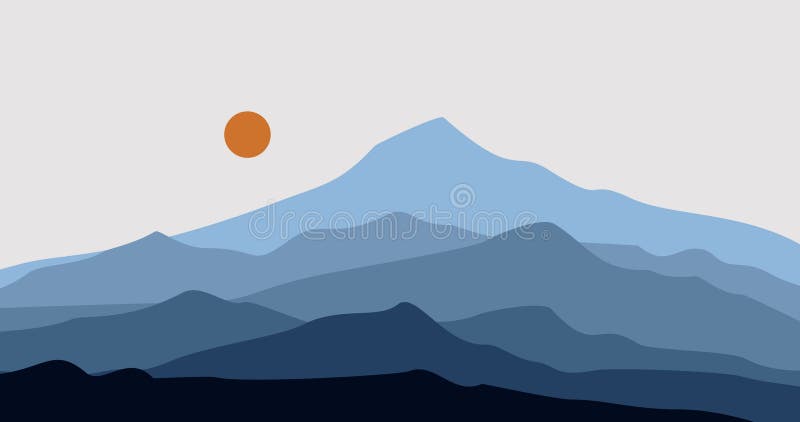 Blue Gradient Pine Forest Mountain Nature Background Stock Illustration ...