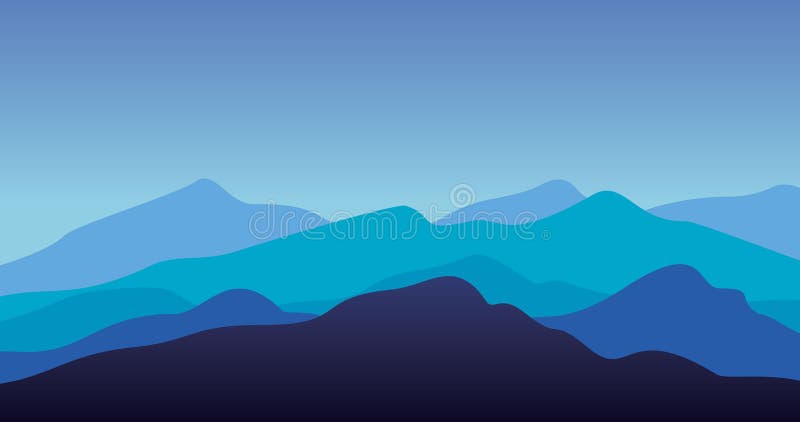 Blue Gradient Mountain Nature Background Stock Illustration ...