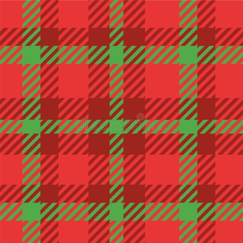 Christmas Plaid Tartan Checkered Seamless Pattern in Red and Green ...