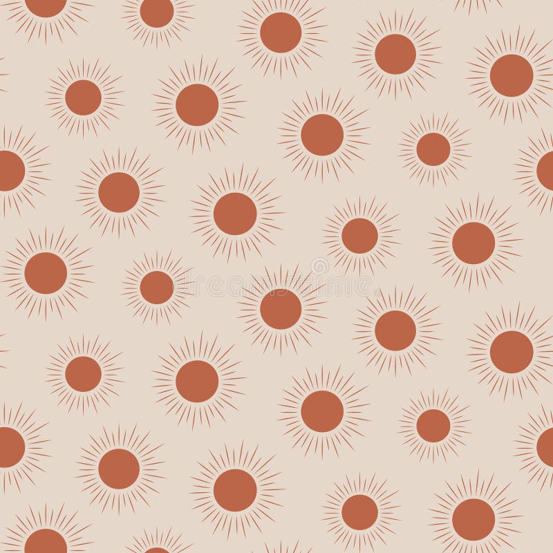Elegant Terracotta Boho Sun Seamless Pattern. Stock Vector - Illustration of boho, terracotta ...