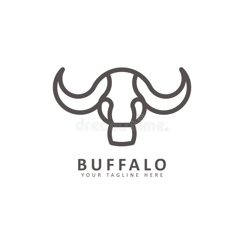 Unique Bull Logo with Line Style. Buffalo Head Vector Illustration ...